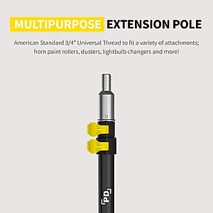 PD 1.5-to-3 Foot Paint Roller Extension Pole, Multi-Purpose Telescopic Extension Pole, EZ-Lock Mechanism Extendable Pole, Paint Brush Extender with Lightweight Aluminum Handle (1.5-3 Feet)
