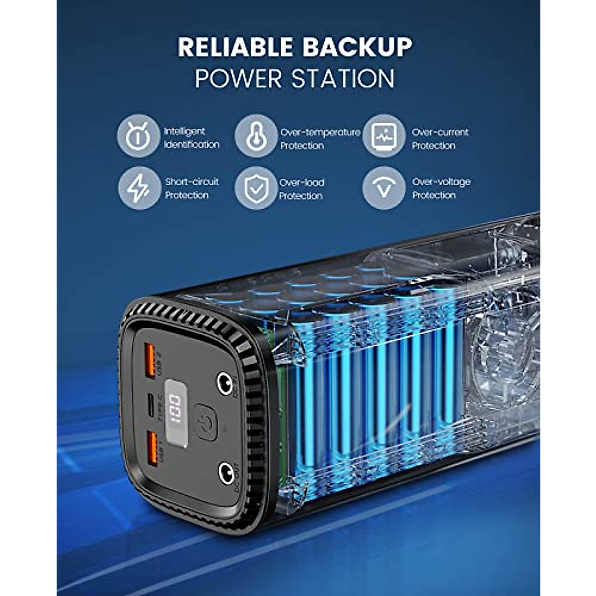 Portable Power Station, ORICO 144Wh Laptop Charger Outdoor Camping Solar Generator with 5 Outputs, 110V/150W AC Outlet(Peak 170W), Super Lightweight Backup Lithium Battery for CPAP, Emergency