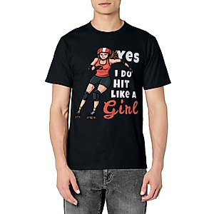 Yes I Do Hit Like A Girl Funny Roller Derby Player For Women T-Shirt