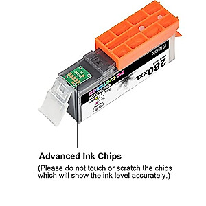Miss Deer Compatible 280 PGBK Ink Cartridge, Replacement for Canon 280XXL PGI-280XXL PGI280 for Canon Pixma TR7520 TR8520 TS6120 TS6220 TS8120 TS8220 TS9120 TS9520 TS9521C TS702 (2 x Large Black)