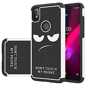 LEEGU for T-Mobile Revvl 4 Case 6.22 inch, Shock Absorption Dual Layer Heavy Duty Protective Silicone Plastic Cover Rugged Phone Cases for TMobile Revvl 4 - Don't Touch My Phone