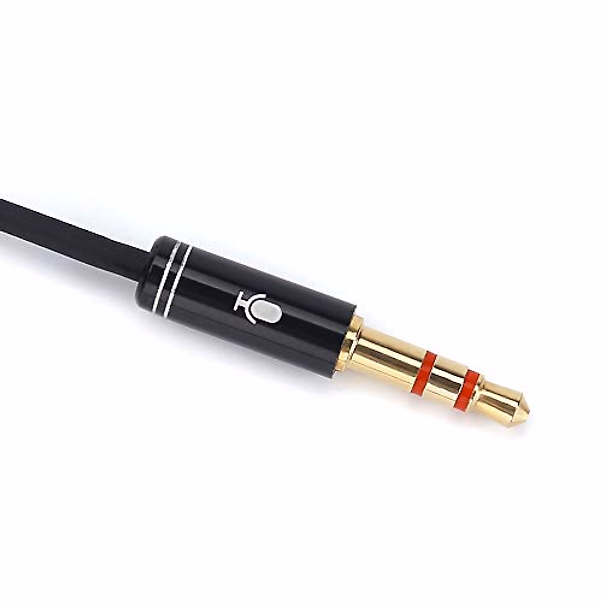 NANYI 3.5mm 4 Pin Female to 2x3.5mm 3 Pin Male Headphone Converter Head Audio Splitter Y Adapter Cable, 0.3M 1FT (Black)