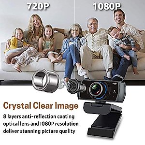 NexiGo N980P 1080P 60FPS Webcam with Microphone, HD USB Computer Camera, Built-in Dual Noise Reduction Mics, 120 Degrees Wide-Angle for Zoom/Skype/FaceTime/Teams, PC Mac Desktop (Renewed)