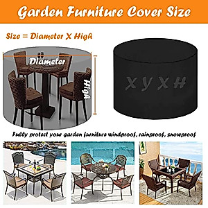 XYXH Round Patio Furniture Cover Waterproof 40" D x 20" H, Garden Furniture Covers, Outdoor Table Chair Covers, Tear Resistant Durable Oxford Fabric Sun Protection