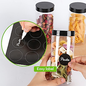 Keketin Plastic Jars with Lids 16 oz,16 Pack Clear Plastic Food Jars Empty Kitchen Storage Canisters,Refillable PET Slime Containers Ideal for DIY Crafts,Cosmetic Storage