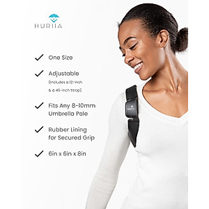Huriia - Hands-Free Umbrella Holder, Wearable Portable Umbrella Strap, Fits Any 8-10mm Small Umbrella for Backpack Use, Essential Traveling Accessories for Daily Use