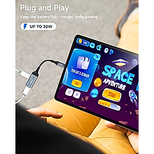 LERTOSEN USB C Splitter, Dual USB C Headphone and Charger Adapter,2-in-1 USB C PD 3.0 Charging Port to Aux Audio and 60W Fast Charging Dongle Cable Cord for Galaxy S22/S21/S20/Note 20,Pixel 4/3/2/XL