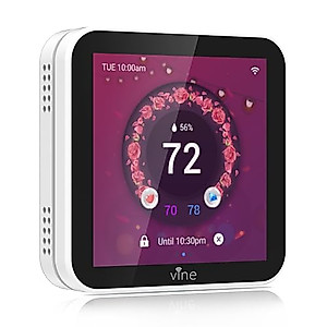 vine Smart Thermostat Larger Color Screen Thermostats for Home Heat and AC, 7 Day Programmable WiFi Thermostat App Control Compatible with Alexa and Google Assistant, C-Wire Required