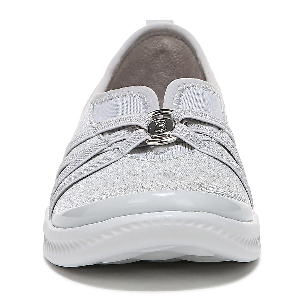 BZees Womens Niche Slip-On Silver Shimmer 8 M