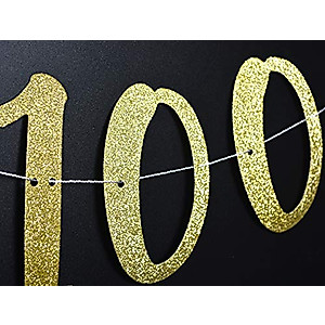 Firefairy Happy 100 Days Gold Glitter Banner Bunting-Baby Shower Party Decorations