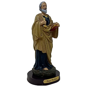 San Pedro 8" St Peter Resin Statue , New