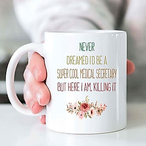 Medical Secretary Appreciation, Nurture Fulfilling Careers Gift for Women - Gray 11 Oz White Ceramic Coffee Mug