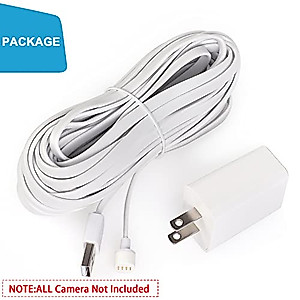 UYODM Power Cable Compatible with Google Nest Cam Outdoor or Indoor, Battery - 25 ft/7.5m Weatherproof Charging Cable Power Your Nest Cam (Battery) Continuously - White