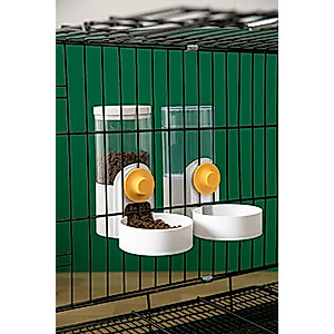 Kenond 40oz Hanging Automatic Pet Food Water Dispenser, Auto Gravity Pet Feeder and Waterer Set, Cage Cat Food Bowl Dog Feeding Station for Puppy and Kitten Rabbit Chinchilla Hedgehog Ferret …