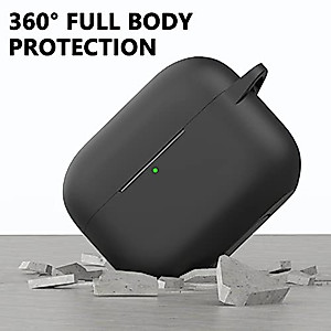 [7 in 1] AirPods Pro Case with Cleaner kit&Replacement Ear Tips,with Keychain and Anti-Lost String Accessories,Cleaning Pen for Air pods Pro Eartips with Noise Reduction Hole(Sizes S/M/L) - Black