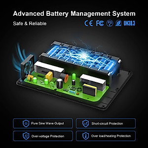 Powkey Portable Power Station 200W, 146Wh Portable Solar Generator Battery Pack with 2 Pure Sine Wave AC Outlets/4 USB A/1 DC Port, Lithium Battery Backup Power Supply for Camping Travel Outdoor Home