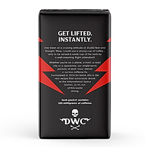 Death Wish Coffee Instant Coffee Dark Roast, 8 Single Serve Packets, Extra Kick of Caffeine, Bold & Intense Blend of Arabica & Robusta Beans, USDA Organic Powder, 300mg of Caffeine for Day Lift