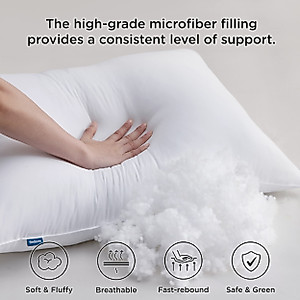 Bedsure King Size Pillows - King Pillows 2 Pack Hotel Quality, Firm Pillows King Size Set of 2 Supportive, Fluffy Pillow for Side and Back Sleeper