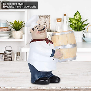 Chef Figurines Toothpick Holder, Resin Toothpick Dispenser with Italian Chef Statue for Kitchen Counter Restaurant Coffee Shop Decor