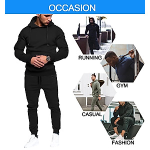 COOFANDY Men's Hoodie Tracksuit 2 Piece Casual Sweatsuit Sets Slim Fit Jogging Athletic Suits