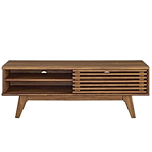 Modway Render 48" Mid-Century Modern Low Profile Media Console TV Stand, 48 Inch, Walnut