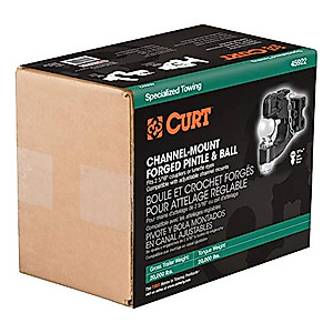 CURT 45922 Channel Mount Pintle Attachment with 2-5/16-Inch Ball, 20,000 lbs, Shank Required , Black
