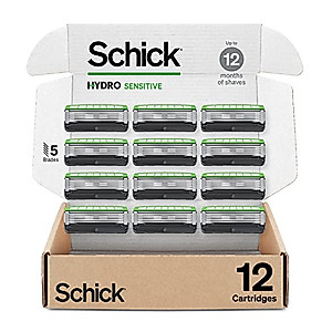 Schick Hydro Sensitive Razor Refills for Men, 12 Count
