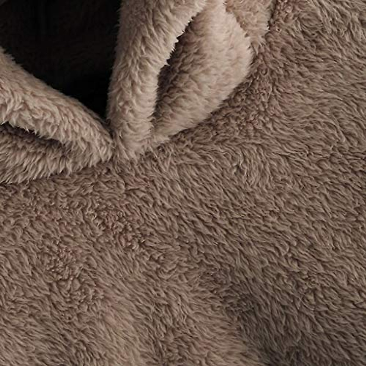 Womens Casual Hooded Sweatshirt Loose Drawstring Pullover Hoodies Long Sleeve Solid Bear Ear Sweatshirt Tops