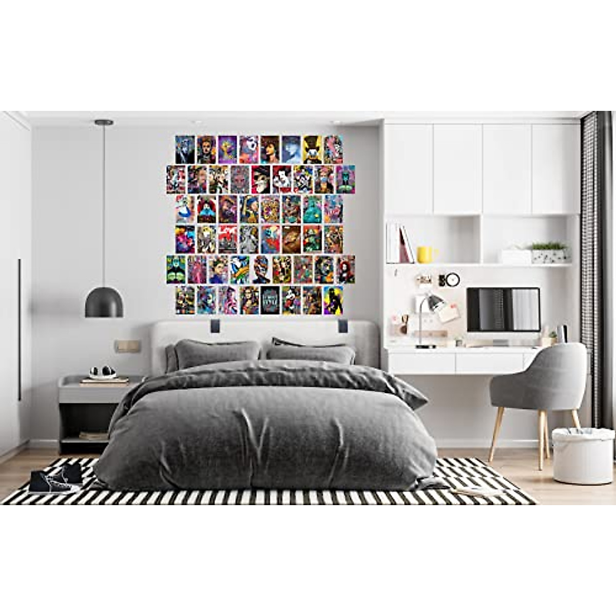 LIYA 50PCS Banksy Aesthetic Wall Collage Kit for Teen Boys and Girls - 4x6 inch - Hypebeast Room Decor, Graffiti Street Art Set, Famous Artists Pop Art, Posters for Room Aesthetic, Bedroom Wall Decor, Teen Room Decor, Trendy Wall Prints Kit, Graffiti Post