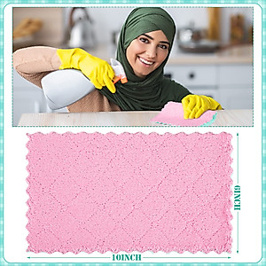 100 Pcs Kitchen Cloth Dish Towels Bulk Reusable Dishcloths Nonstick Oil Kitchen Towels Absorbent Coral Velvet Dishtowel Washable Microfiber Cleaning Cloth Fast Drying Kitchen Rag for Table Chair Glass