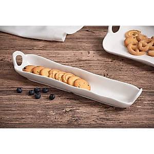 Pampa Bay Shatterproof Melamine Cracker Tray, 14.3 x 3.3 Inch, Food, Freezer, Dishwasher Safe, White
