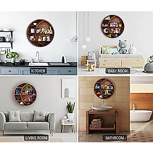 Midasfix Moon Shelf for Crystals, Large 16” Crystal Shelf Display, Essential Oil Shelf. Crescent Moon Shelf for Wall Décor