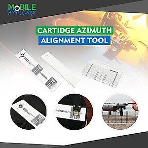 Mobile Pro Shop Turntable Azimuth Cartridge Alignment Protractor Set- Vinyl Record Player VTA Azimuth Ruler + Turntable Phono Cartridge Stylus Alignment Protractor