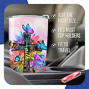 ZAGKOO Christian Gifts For Women Faith - Religious Gifts for Women, Mom, Grandma, Wife, Sister - Inspiration, Spiritual, Catholic, Easter Day, God, Bible, Birthday Gift Ideas for Friend - Tumbler Cup