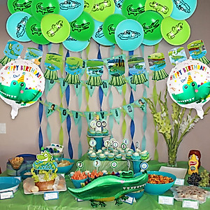 Forest crocodile theme birthday decorations children's creative party supplies animal birthday party supplies (B)