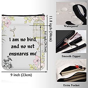 MAOFAED Inspirational Quote I Am No Bird and No Net Ensnares Me Book Sleeve Literature Gift Book Protector (I am no Bird Book Sleeve)