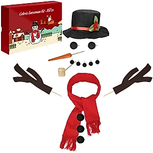 Colovis 16Pcs Snowman Decorating Kit, Snowman Making Kit Snow Toys for Winter Outdoor Party Christmas Holiday Decoration(1 Pack)