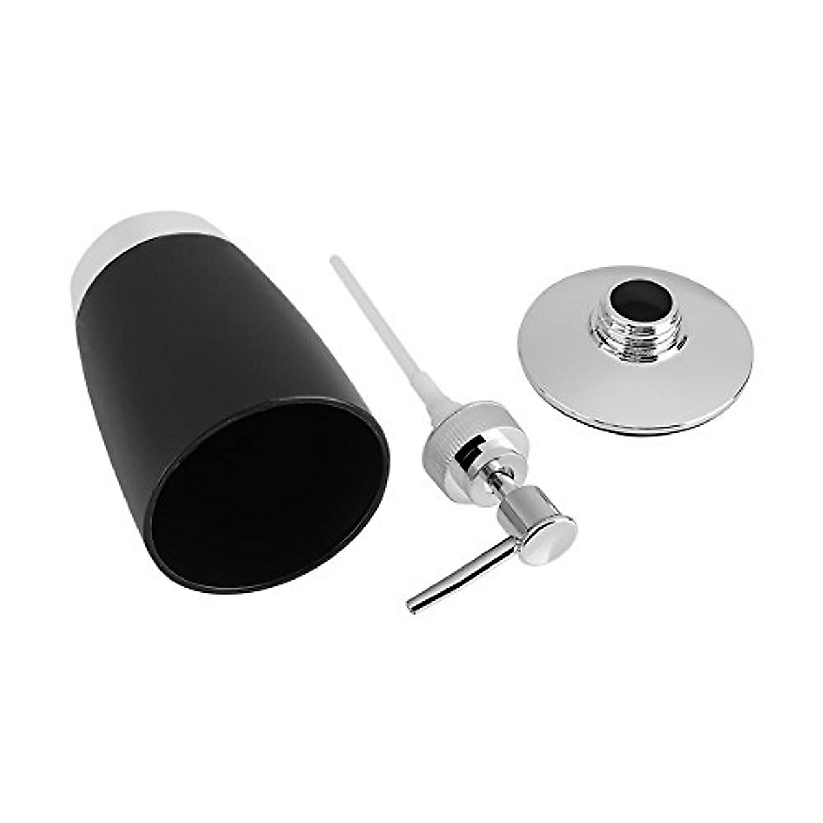 Black Bathroom Accessories Set Bathroom Accessory Set, Plastic Bathroom Décor Set 4-Piece Bathroom Accessories Toothbrush Holder Set Including Soap Dispenser Toothbrush Holder Tumbler Soap Dishes for