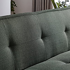 petolovty Modern Fabric Convertible Folding Futon Sofa Bed, Folding Recliner Lounge Futon Couch for Living Room, Loveseats Sofa Bed for Compact Living Room, 64.57x32.28x27.95inch(WxDxH)