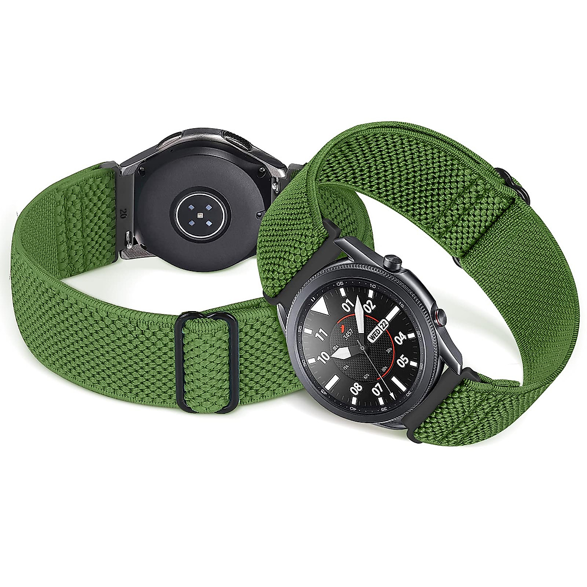 Relting Compatible with 16mm 18mm 19mm 20mm 22mm Watch Bands Quick Release Replacement Wristband,Adjustable Stretchy Nylon Solo Loop Straps Fabric Braided Sport Elastic Bands for Men Women