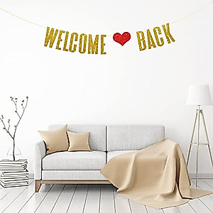 Dill-Dall Gold Welcome Back Banner, Welcome Home Sign,Housewarming, Military, Family Party Decorations