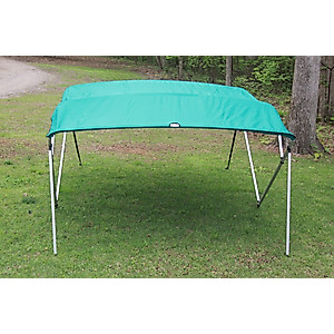 Square Tube Frame VORTEX Teal 4 Bow Pontoon/Deck Boat Bimini TOP 10' Long, 91-96