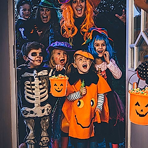 Triumpeek Halloween Pumpkin Trick Treat Bucket, Set of 6 Halloween Jack O Lantern Pails, Trick or Treat Bucket, Portable Plastic Candy Pumpkin Pails