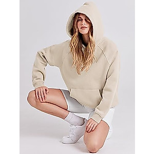 ANRABESS Hoodies for Women Fleece Oversized Sweatshirt Long Sleeve Casual Loose Fit Basic Athletic Workout Pullover Sweatshirts Fall Outfits Clothes Preppy Clothing 1025xingse-M Apricot