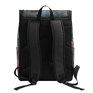 MRMIAN North American Bald Eagle With Flag Large Capacity School Backpack Bookbag for Collage Students Women Man Travel Hiking Camping Daypack 19x14x7 Inches