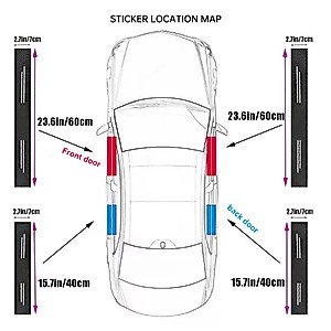 4PCS Cute Funny Cartoon Door Sill Protector with Tire Valve Stem Caps Set, Carbon Fiber Universal Door Sill Sticker Alloy Tire Caps Anti Scratch Decor Anime Car Accessories Set for Fan Gifts