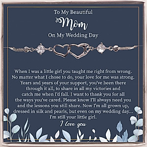 Bride to Mother bracelet. Mother Of The Bride Gift From Daughter. Silver Bracelet for Mother on Wedding Day. Mom gifts. Jewelry box for Mom.