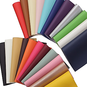 OZXCHIXU 22Pcs Faux Leather Sheets,Solid Grain Colors Leather Plain Texture Leather Soft PU Faux Leather Fabric Sheets for Earrings,Wallet,Making DIY Craft,Hair Accessories DIY Projects 8X6inches