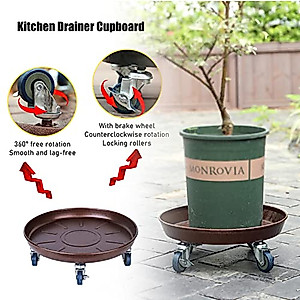 MYBAQ,Plant Dolly,Plant Caddy,Plant Roller Base,Plant Caddy with Wheels Heavy Duty,Plant Caddy with Wheels,Planter Mover, Round Plant Roller Base for Vertical Planting Troughs,Plant Pots,Trash Cans.