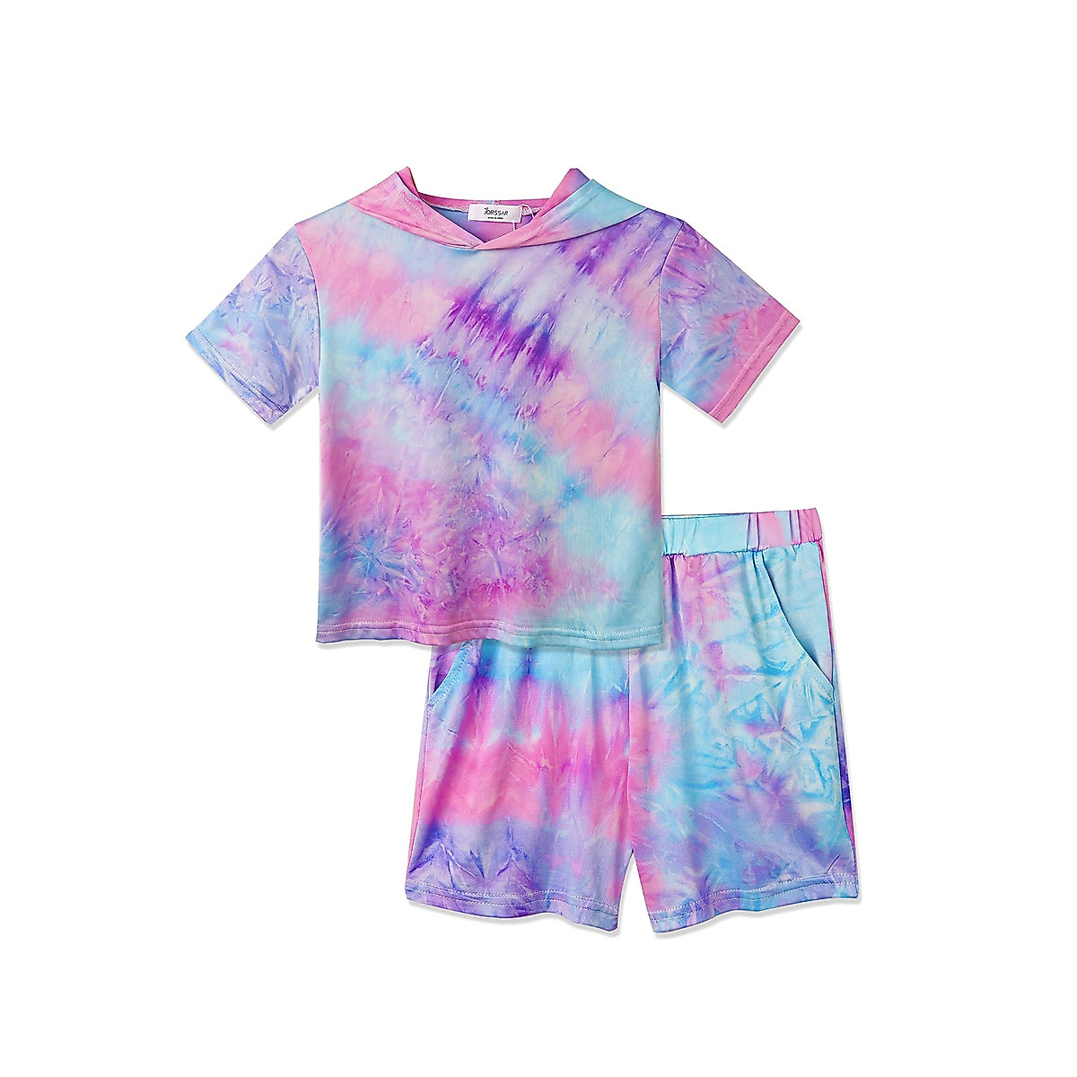 Girls Tie Dye Jogger Set Clothes Outfits Suits Tracksuits Sweatsuits Activewear Crop Tops Hoodies Shorts Sets Size 10/12